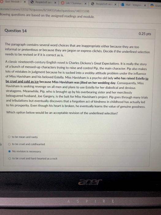 The paragraph contains several word choices that are | Chegg.com