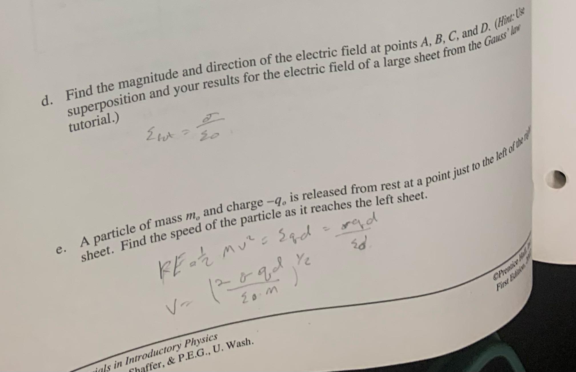 Solved d. Find the magnitude and direction of the electric | Chegg.com