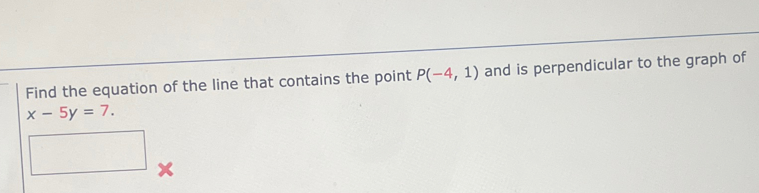 Solved Find the equation of the line that contains the point | Chegg.com