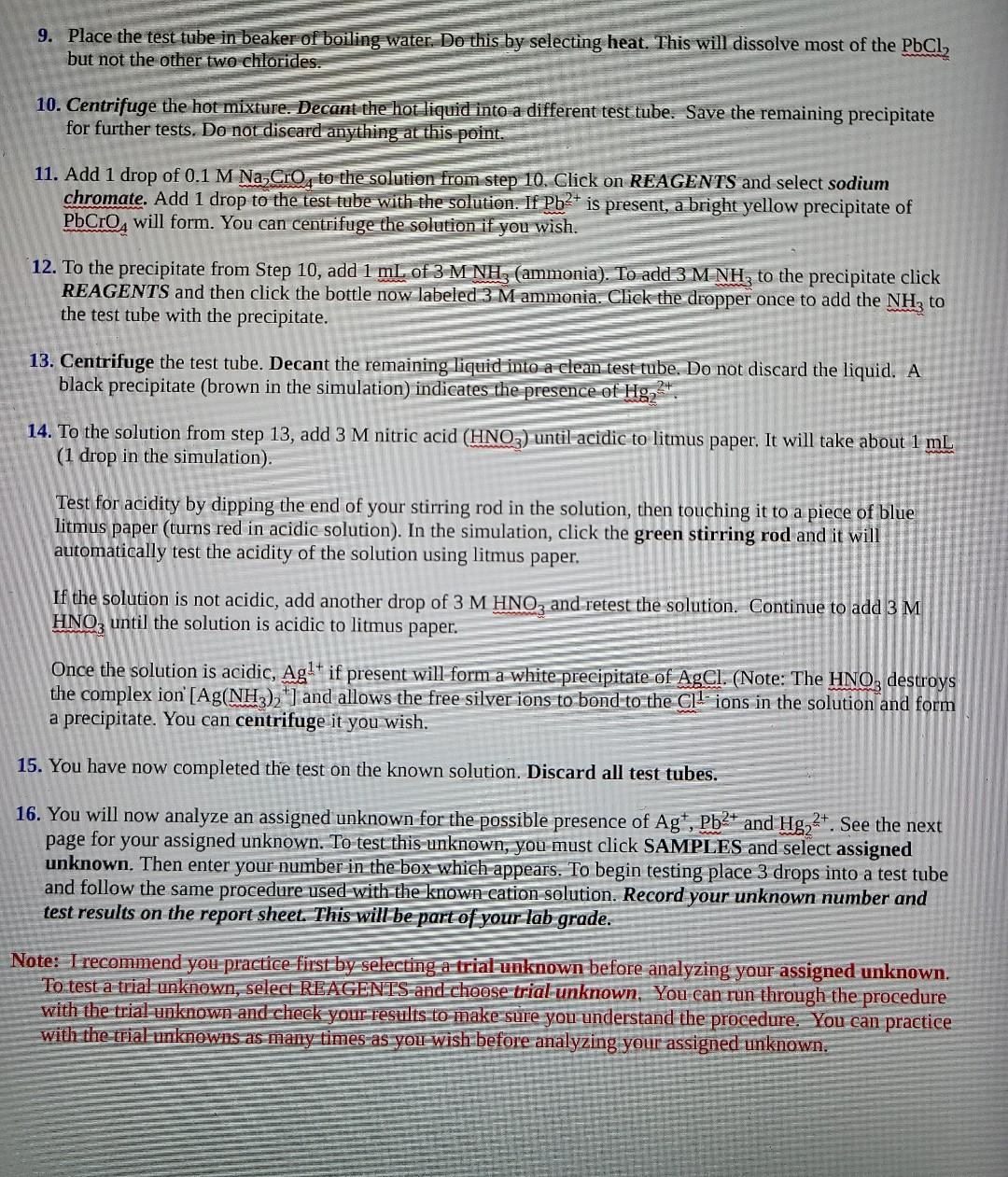 Solved Qualitative Analysis of Group I Cations General | Chegg.com