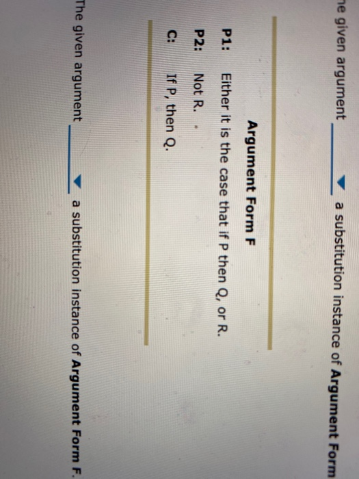 Solved A single argument may be a substitution Instance of | Chegg.com
