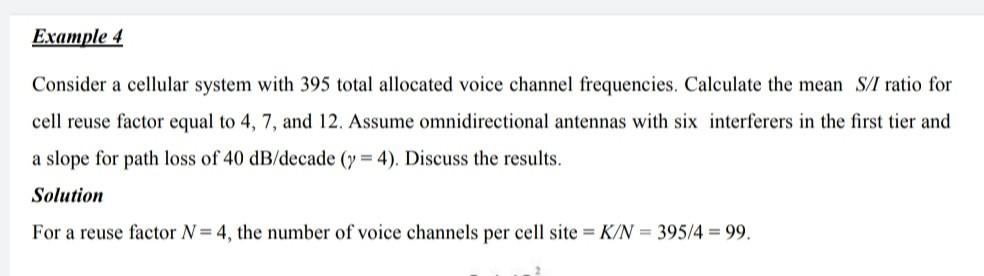 Solved Example 4 Consider a cellular system with 395 total | Chegg.com