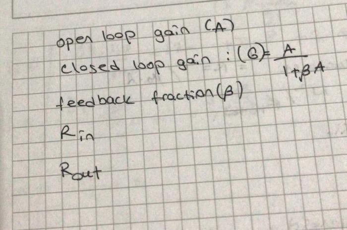 Solved open loop gain (A) closed loop gain : (G)=1+βAA | Chegg.com