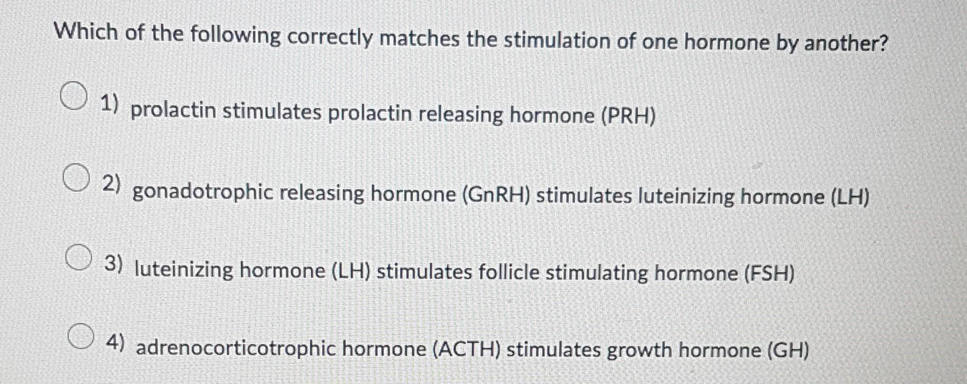 Solved Which of the following correctly matches the | Chegg.com