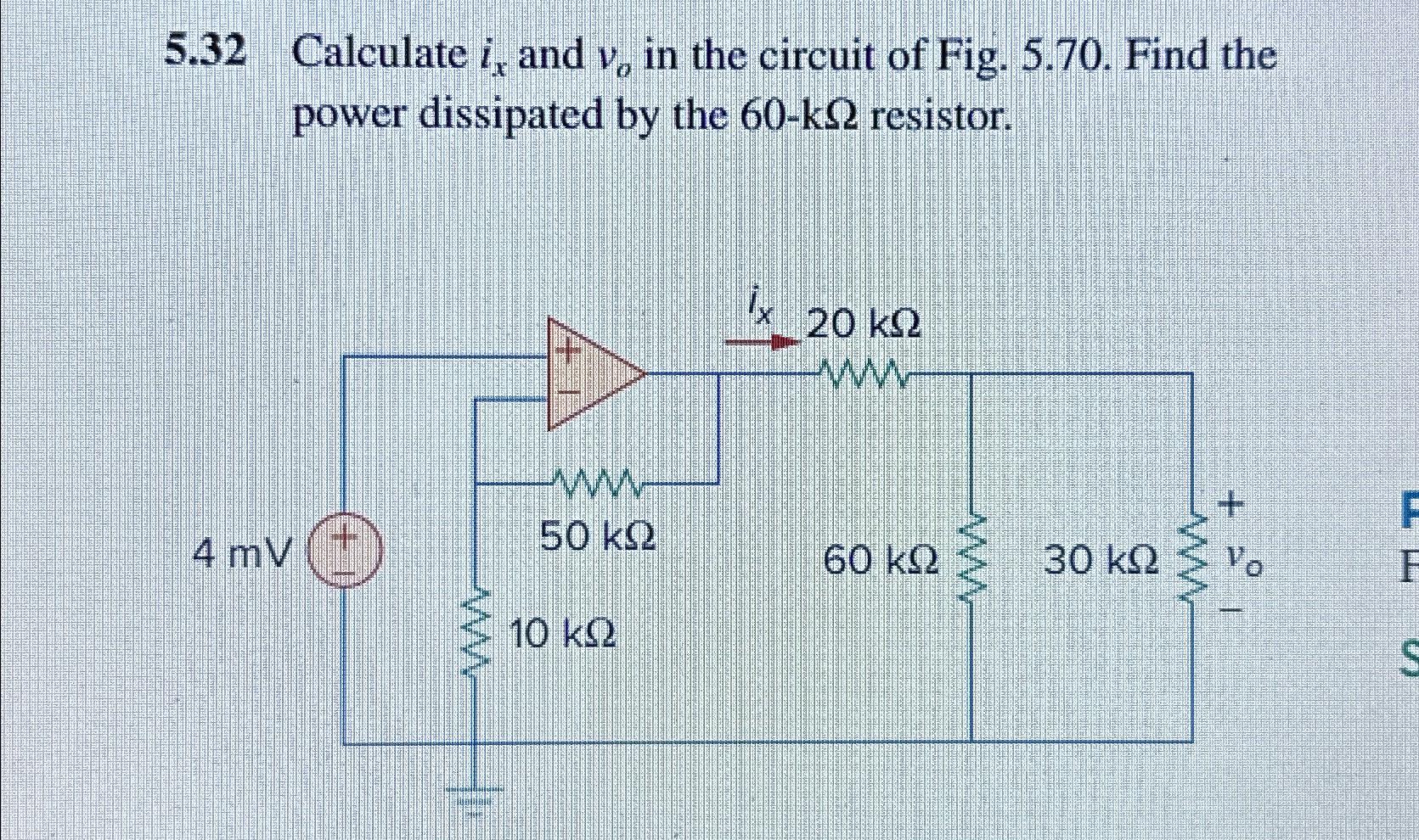 Solved 5.32 ﻿Calculate ix ﻿and vo ﻿in the circuit of Fig. | Chegg.com