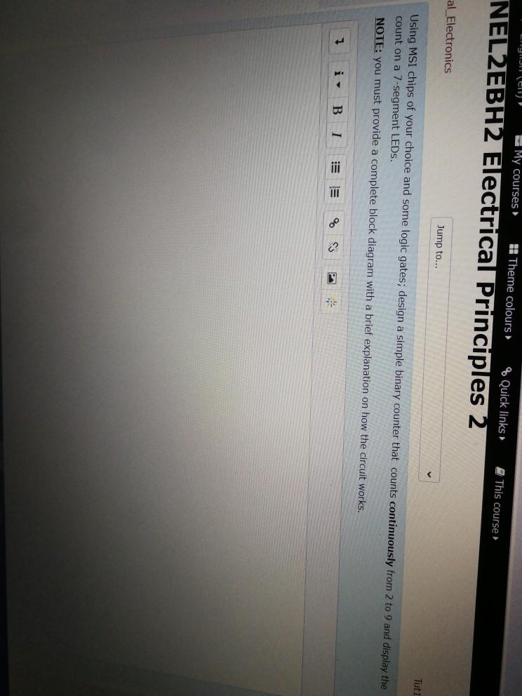 Solved My courses Theme colours NEL2EBH2 Electrical | Chegg.com