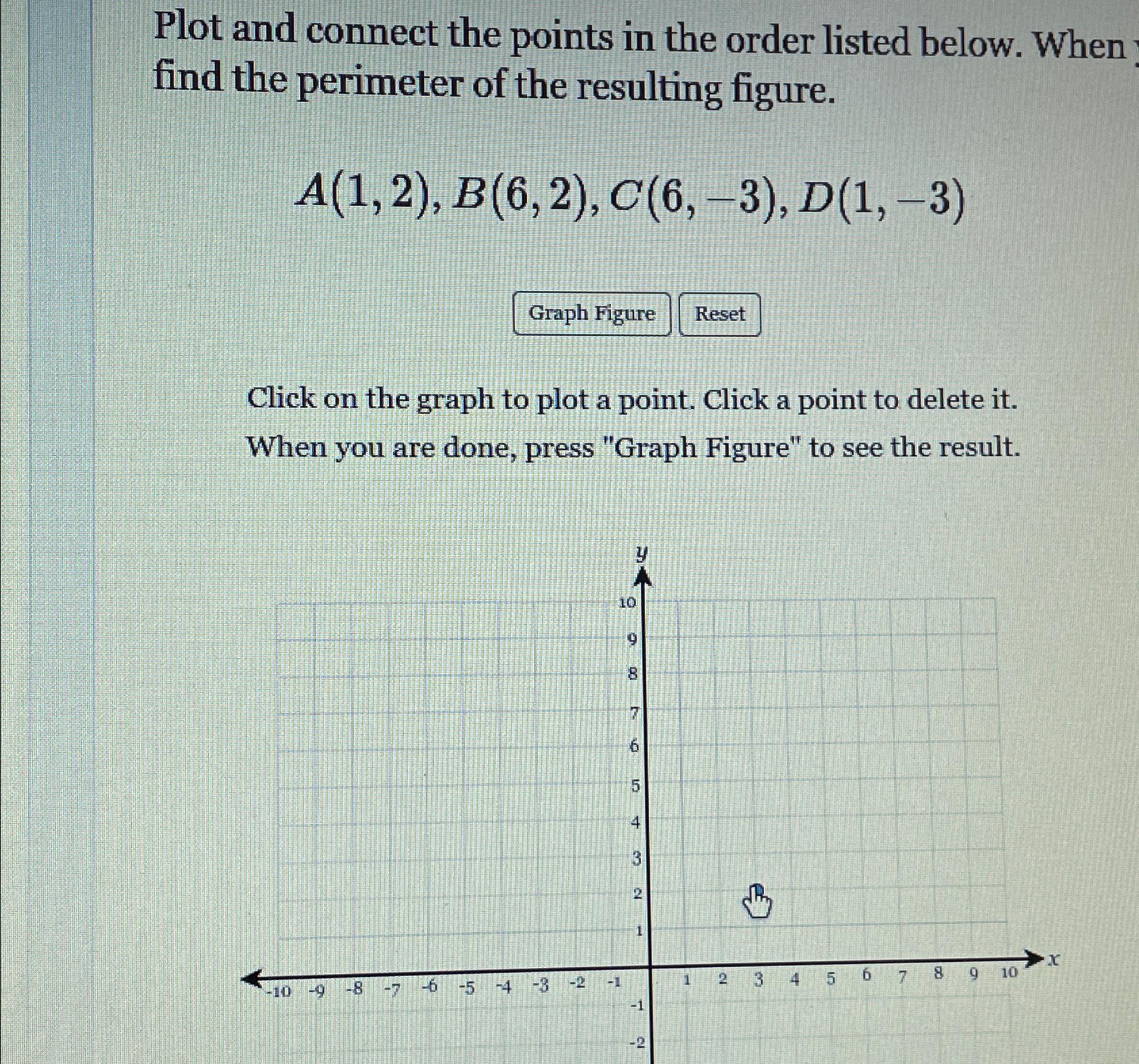 Solved Plot and connect the points in the order listed | Chegg.com