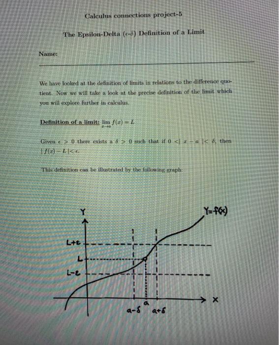 Solved Calculus connections project-5 The Epsilon-Delta | Chegg.com