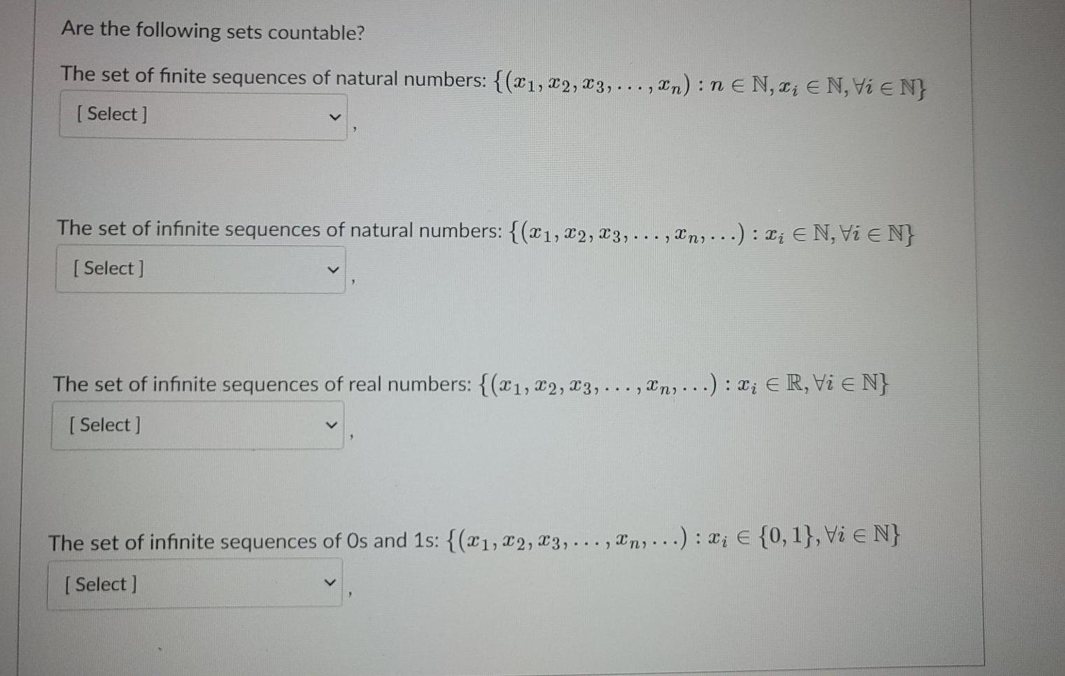 Solved Are the following sets countable? The set of finite | Chegg.com