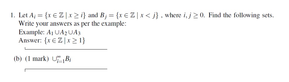 Solved Let Ai={xinZ|x≥i} ﻿and | Chegg.com