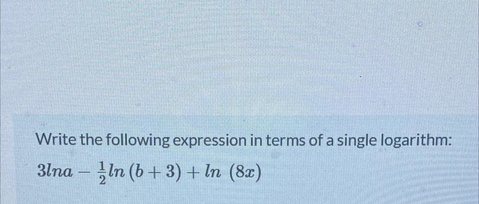 Solved Write the following expression in terms of a single | Chegg.com