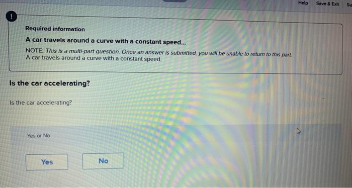 Solved Help Save & Exit Su Required information A car | Chegg.com