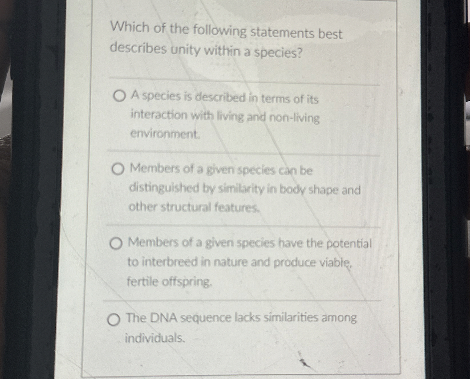 Solved Which of the following statements best describes | Chegg.com