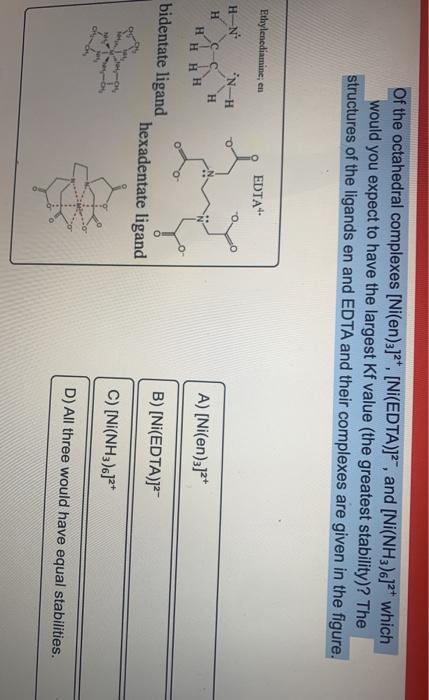 Solved Of the octahedral complexes [Ni(en)]2* [Ni(EDTA)]?", | Chegg.com
