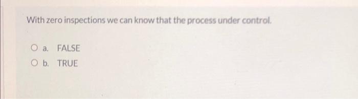 Solved With zero inspections we can know that the process | Chegg.com