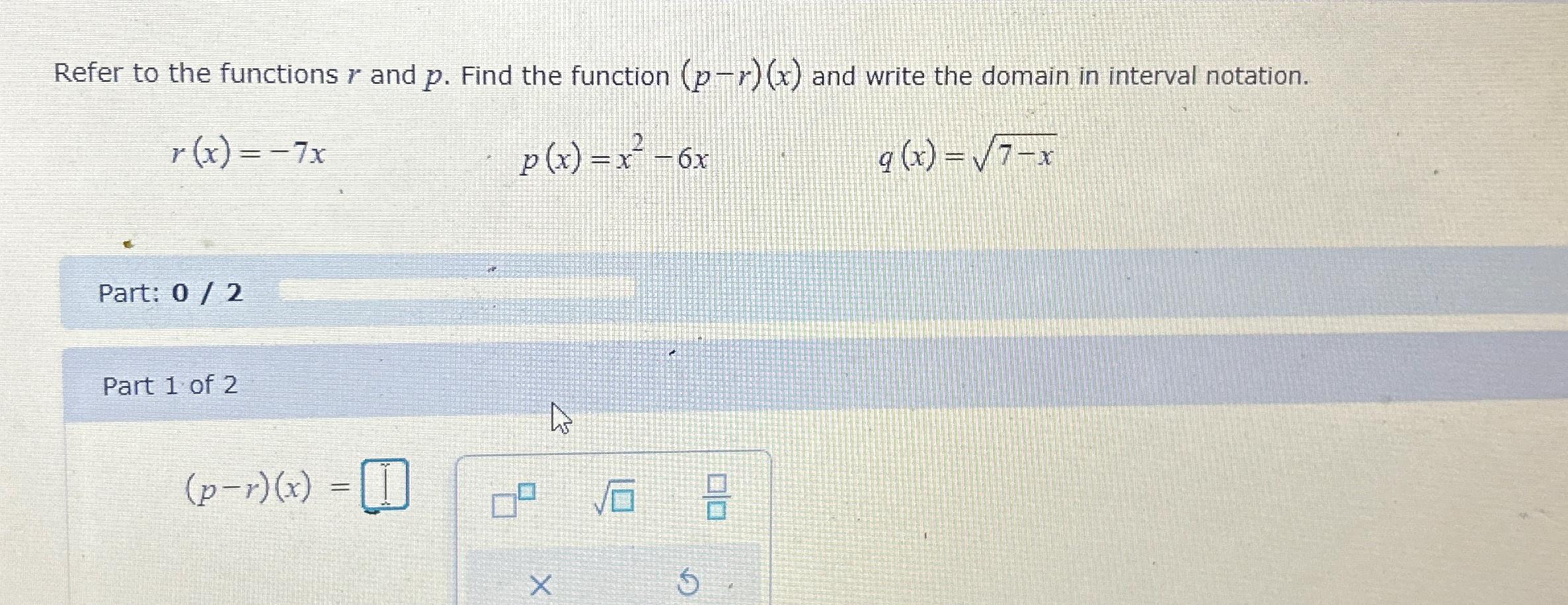 Solved Refer to the functions r ﻿and p. ﻿Find the function | Chegg.com