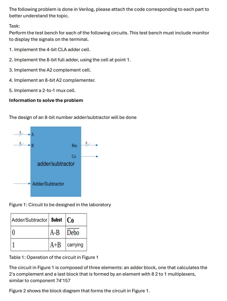 The following problem is done in Verilog, please | Chegg.com