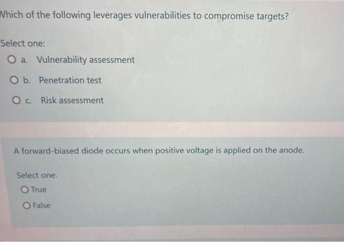Solved Which Of The Following Leverages Vulnerabilities To 