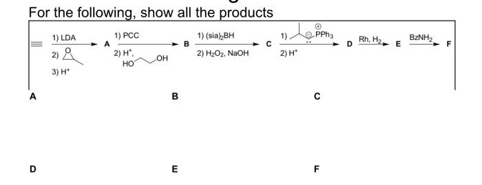 Solved For the following, show all the products 1 Lepphs | Chegg.com