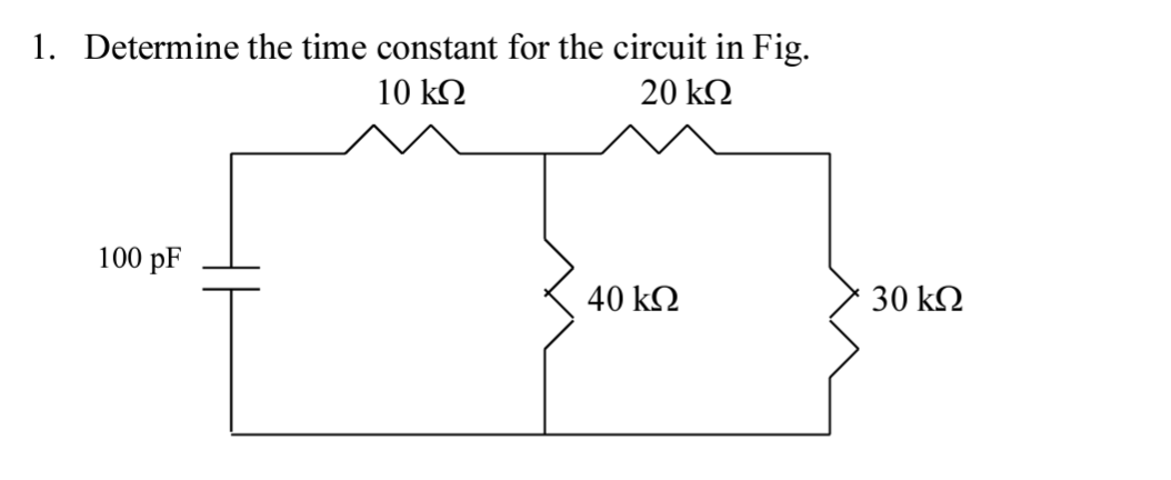 Solved Determine the time constant for the circuit in Fig. | Chegg.com