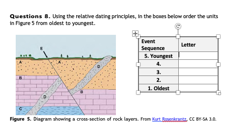 Solved Questions 8. ﻿Using the relative dating principles, | Chegg.com