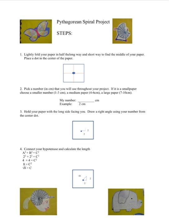 Solved Construct a pythagorean spiral project using 2 cm for | Chegg.com