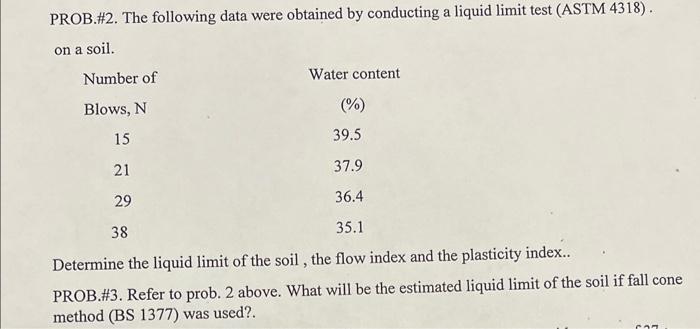 Solved PROB.#2. The following data were obtained by | Chegg.com