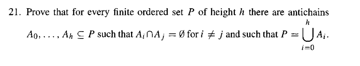 Solved Prove that for every finite ordered set P ﻿of height | Chegg.com