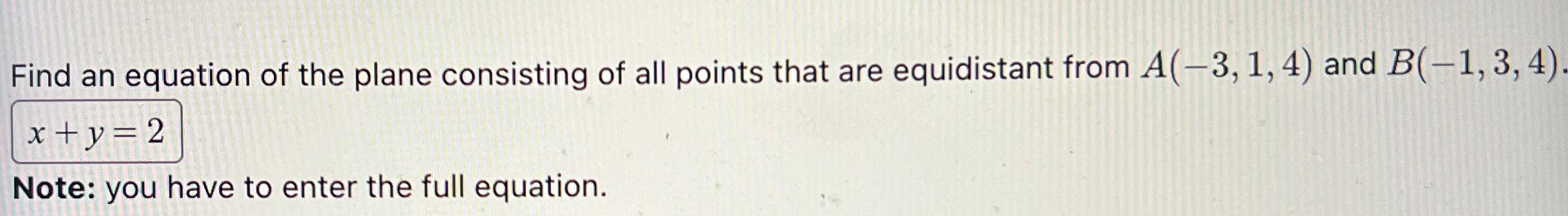 Solved Find an equation of the plane consisting of all | Chegg.com