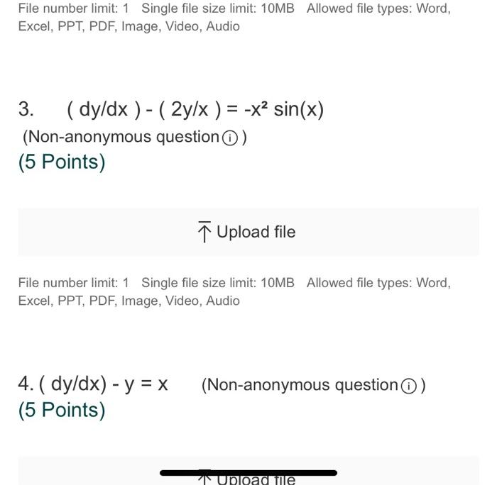 Solved File number limit: 1 Single file size limit: 10MB | Chegg.com