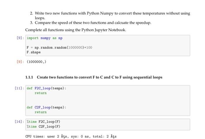 Solved 1.0.1 - Practice Python and Numpy - 1.1 Question #1: | Chegg.com