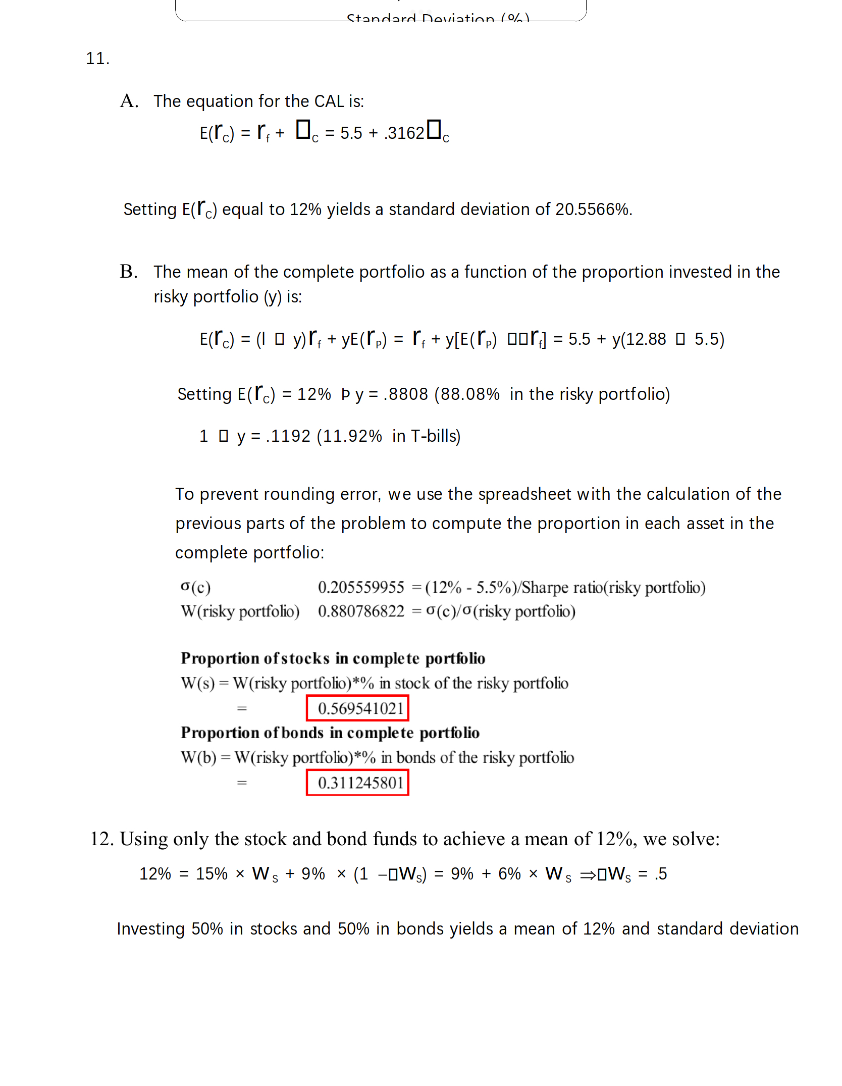 Solved A. ﻿The equation for the CAL | Chegg.com