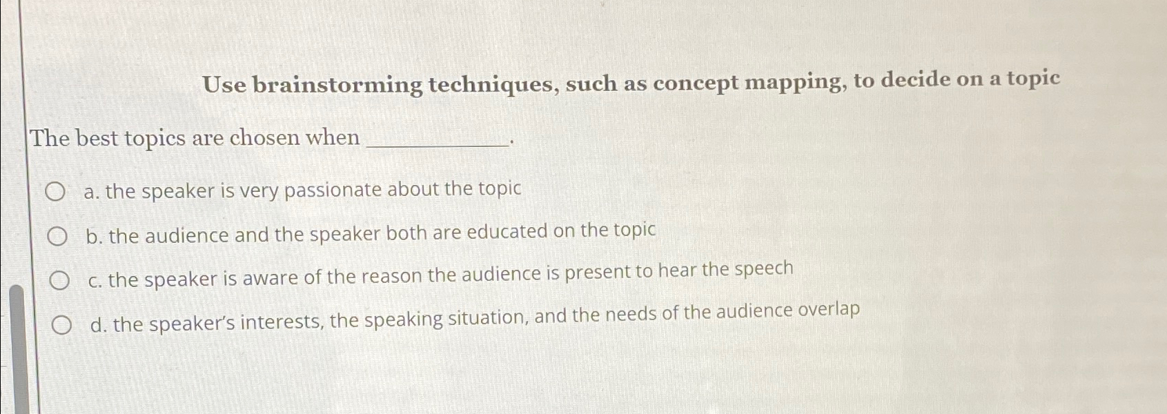 Solved Use brainstorming techniques, such as concept | Chegg.com