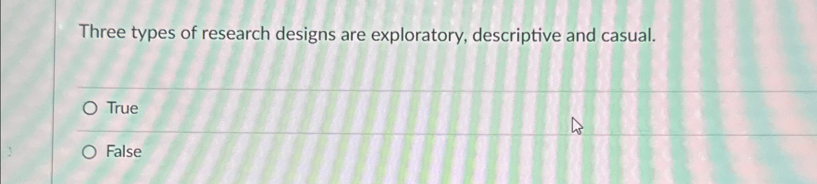 Solved Three types of research designs are exploratory, | Chegg.com