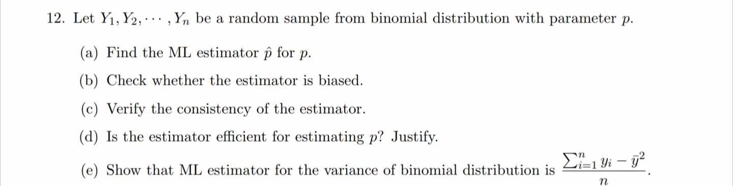 Solved Let Y1,Y2,.......,Yn ﻿be a random sample from | Chegg.com
