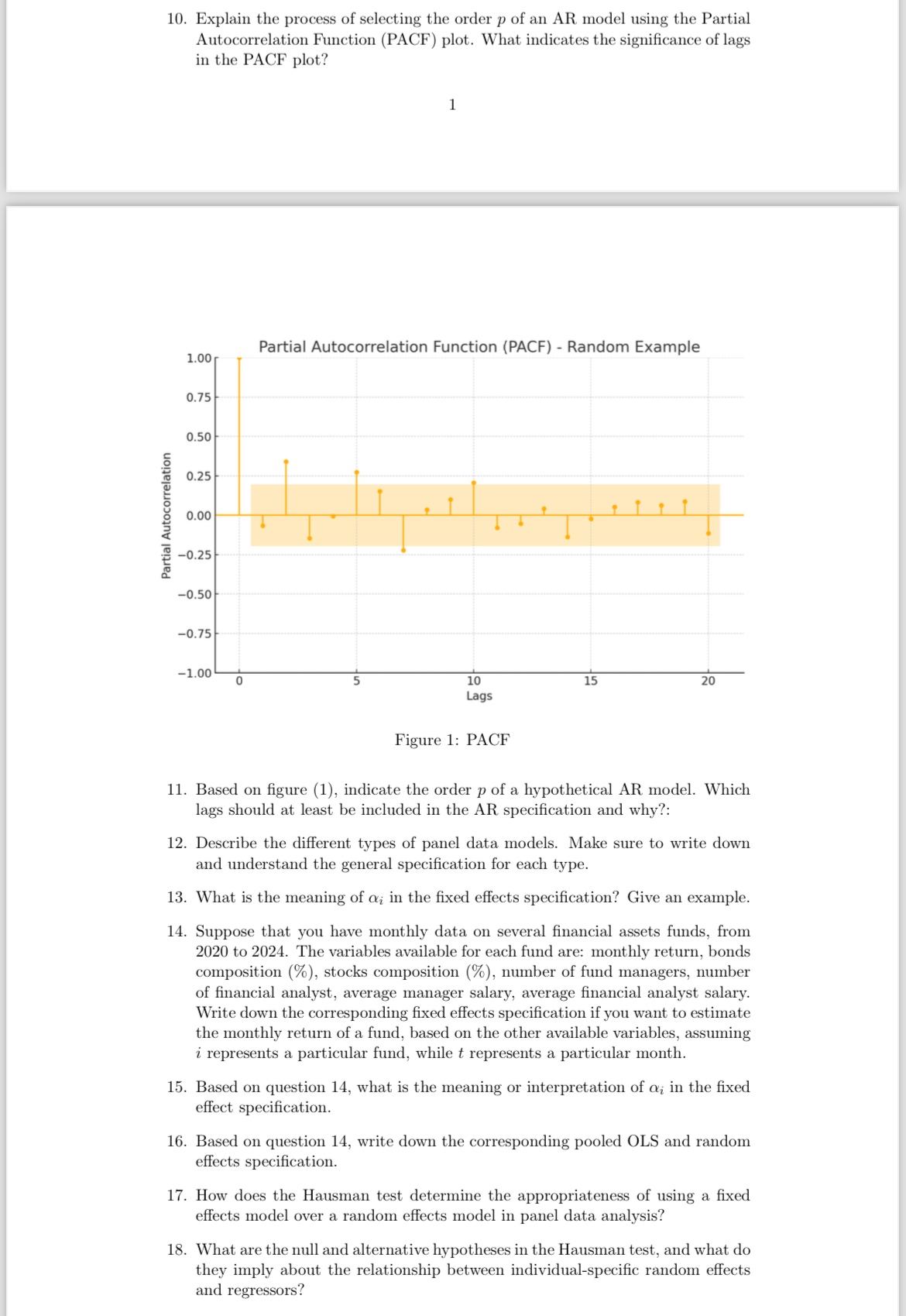 Solved Explain the process of selecting the order p ﻿of an | Chegg.com