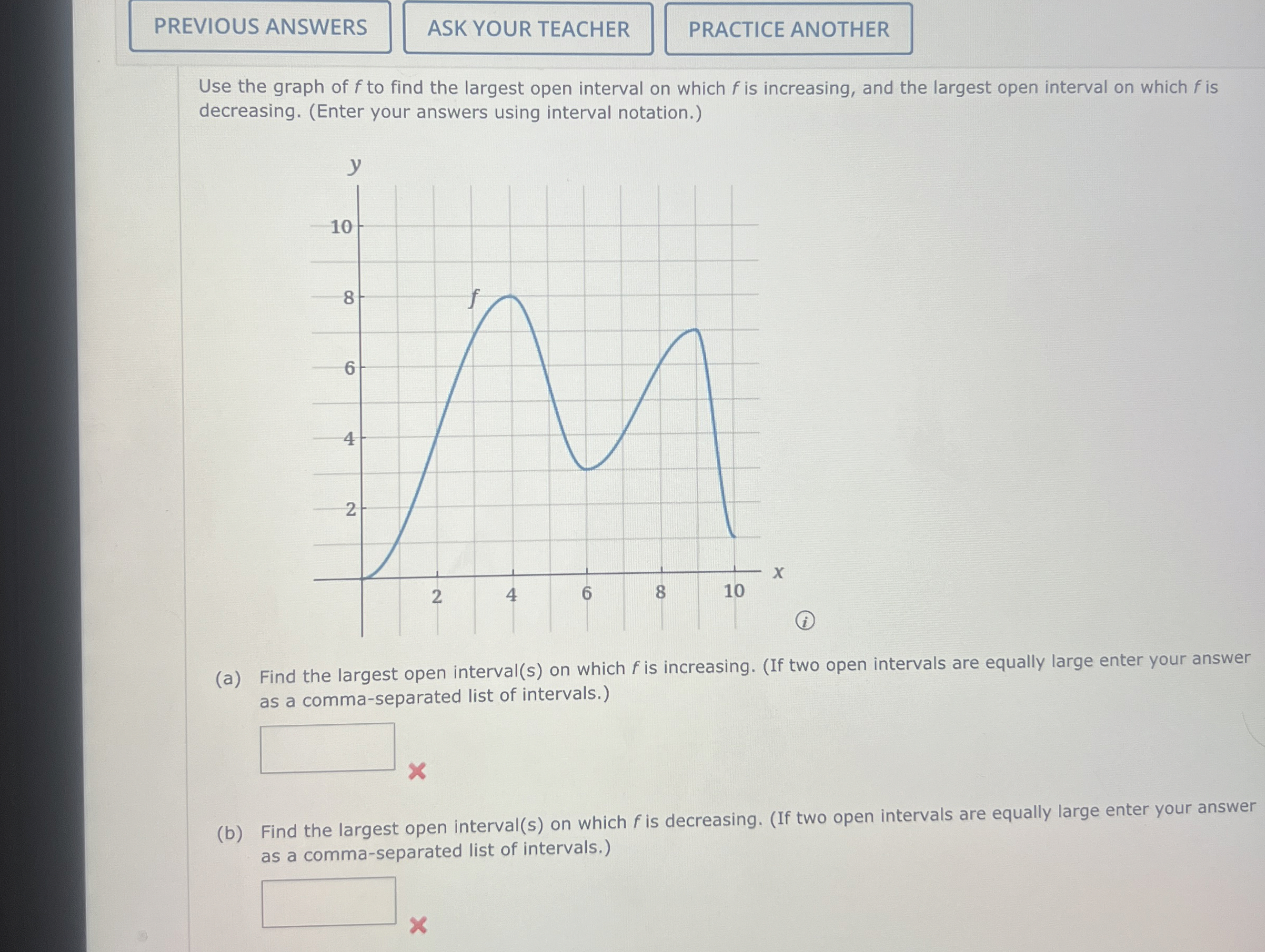 Solved Use the graph of f ﻿to find the largest open interval | Chegg.com