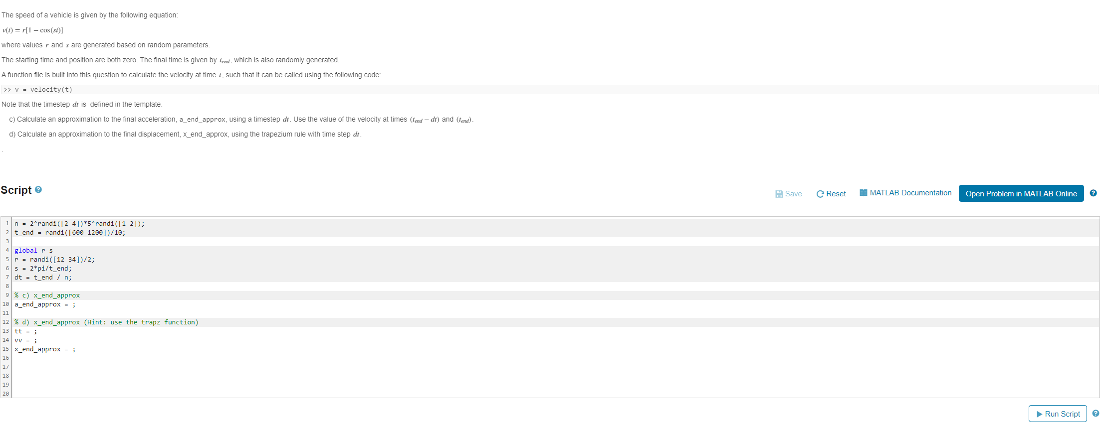 cant figure this out regarding matlab coding, have | Chegg.com