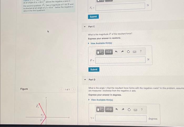 at an angle of α=600−above the negative x axis in the | Chegg.com