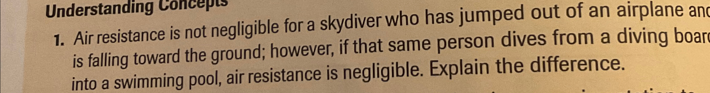 Solved Air resistance is not negligible for a skydiver who | Chegg.com