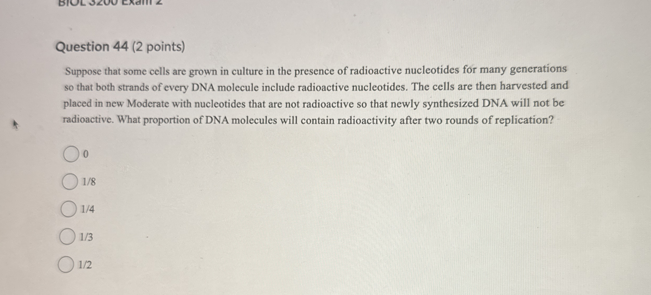 Solved Question 44 (2 ﻿points)Suppose that some cells are | Chegg.com