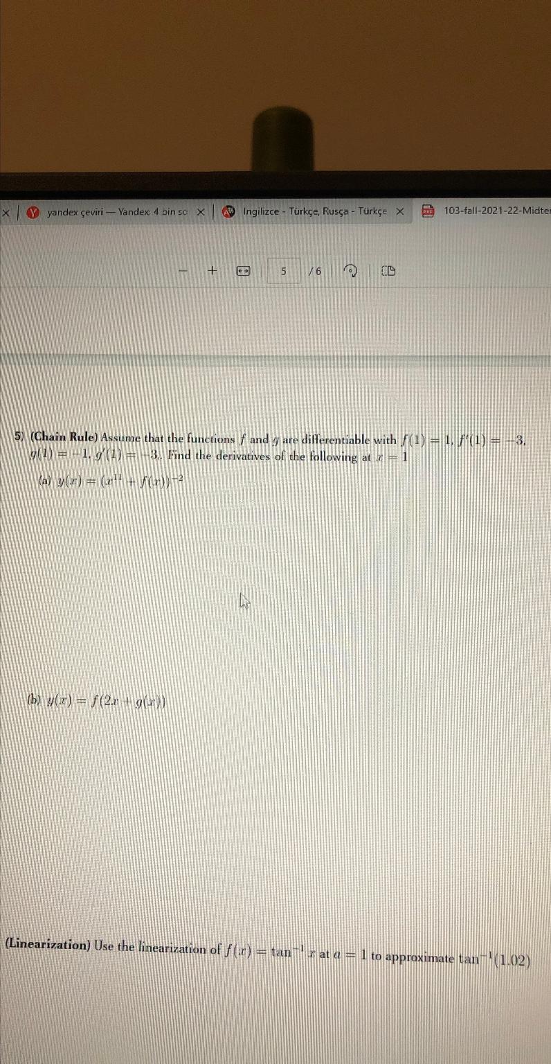 Solved (Chain Rule) ﻿Assume that the functions f ﻿and g ﻿are | Chegg.com