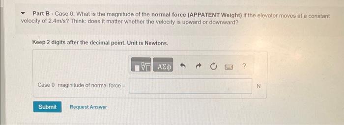 Solved Apparent Weight (Scale in an Elevator) Application of | Chegg.com