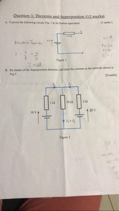 Solved Question 1: Thevenin and Superposition (12 marks) A. | Chegg.com