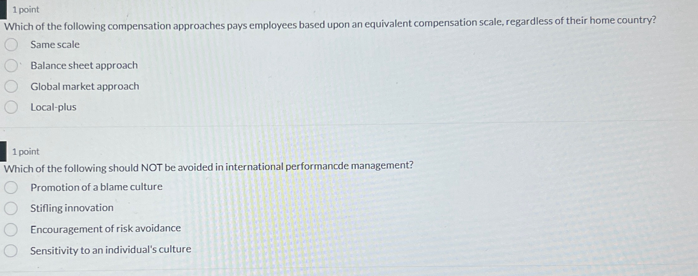 Solved 1 ﻿pointWhich of the following compensation | Chegg.com