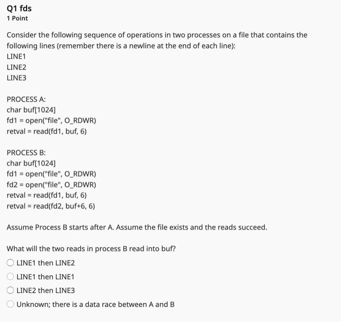 Solved Q1 fds 1 Point Consider the following sequence of | Chegg.com Solved Q1 fds 1 Point Consider the following sequence of | Chegg.com