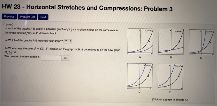 Solved HW 23 - Horizontal Stretches and Compressions: | Chegg.com