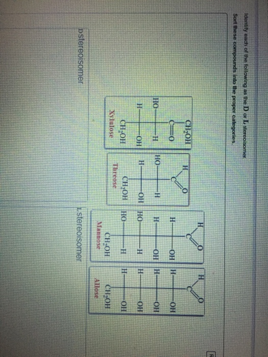 Solved Identify each of the following as the D or L | Chegg.com