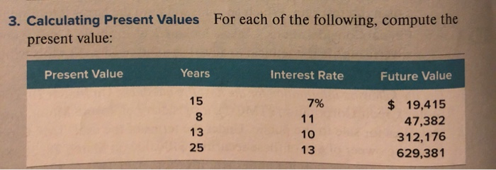 Solved for each of the following, compute the 3. Calculating | Chegg.com
