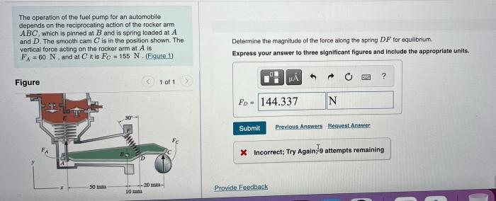 [Solved]: The operation of the fuel pump for an automobile
